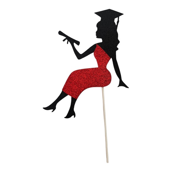 Party Supplies | Red Dress Graduation Cake Topper | Poshmark